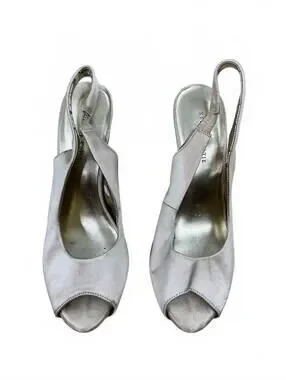 Kelly & Katie | Shoes | Kelly Katie Champagne Peep Toe Slingback Heels ...